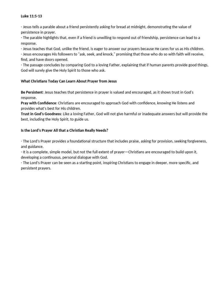 Luke 11 Prayer | PDF
