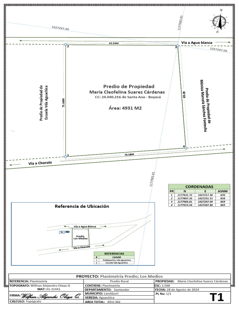 Plano 1 Predio Los Medios | PDF