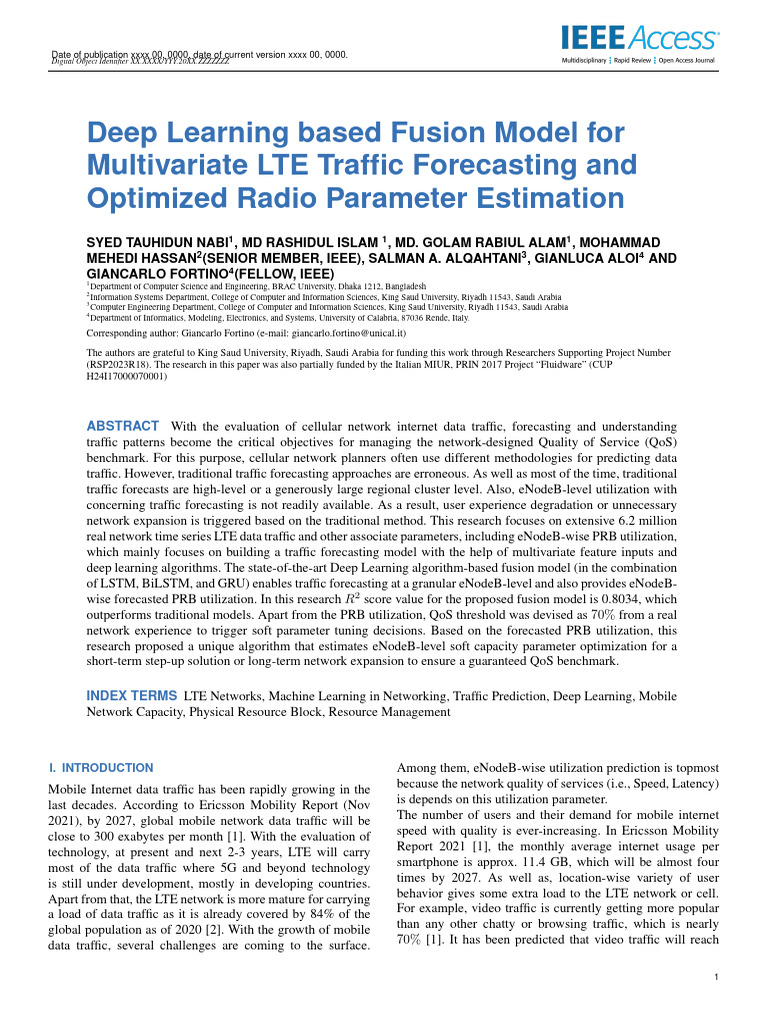 Deep Learning Based Fusion Model For Multivariate | PDF