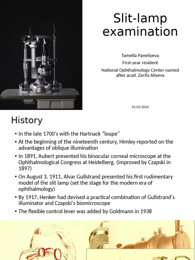 slit lamp | PDF | Cornea | Facial Features