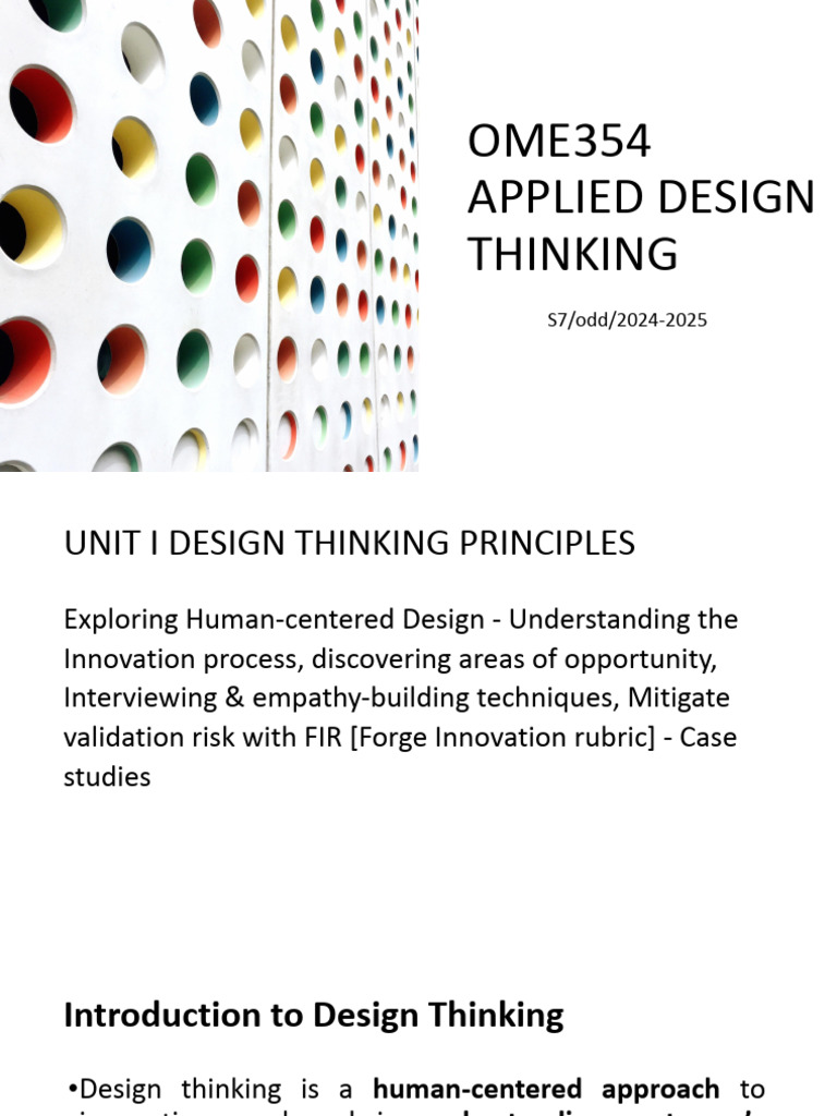 01unit-1 Design Thinking Principles - Note-1 | PDF | Swot Analysis ...