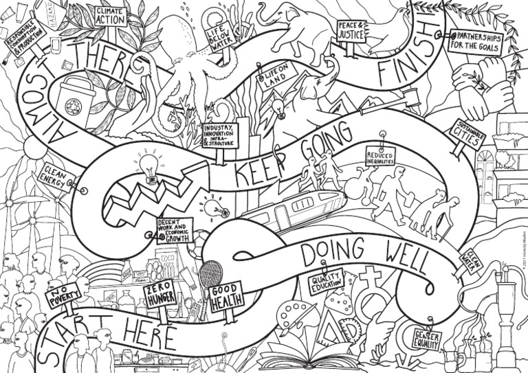 Un Goals Coloring Poster Single Page | PDF