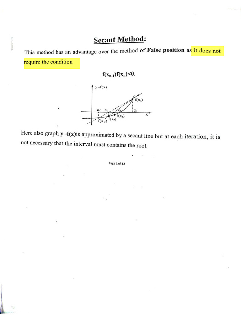 NA, Secant Method | PDF
