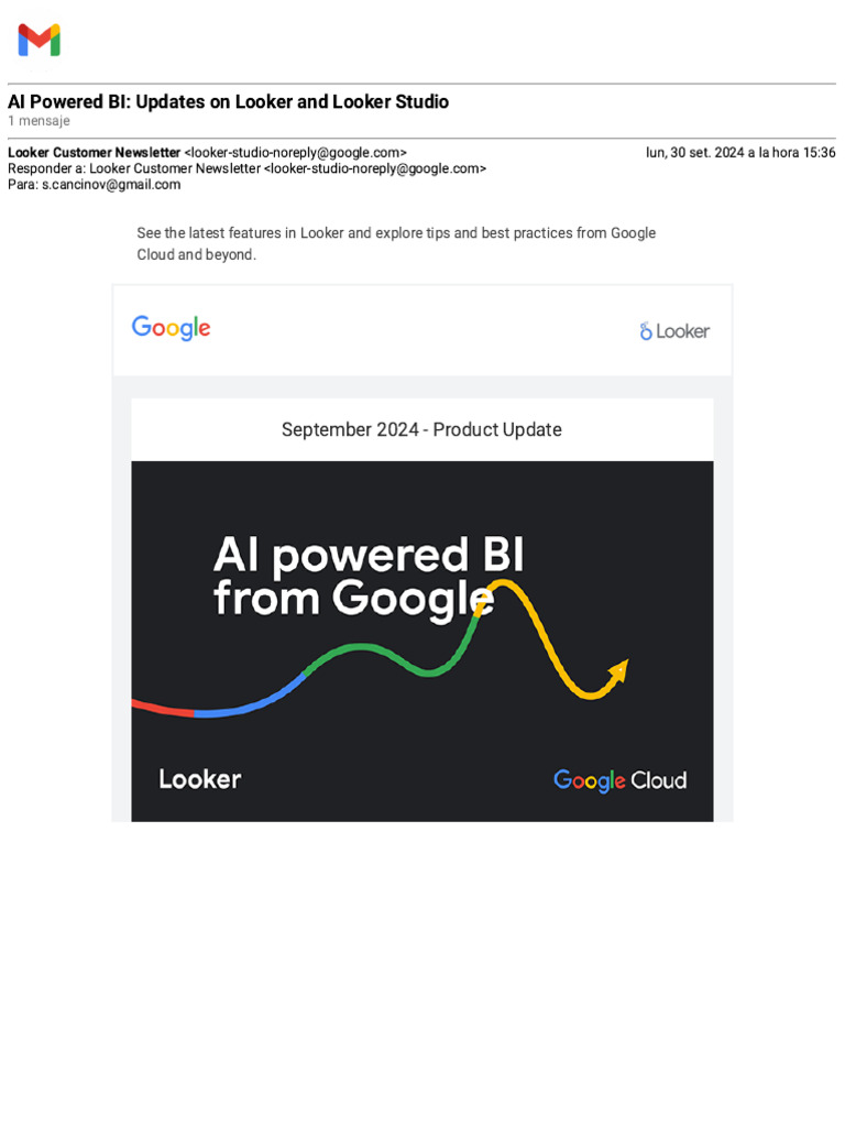 Gmail - AI Powered BI_ Updates on Looker and Looker Studio | PDF ... Gmail - AI Powered BI_ Updates on Looker and Looker Studio | PDF ...