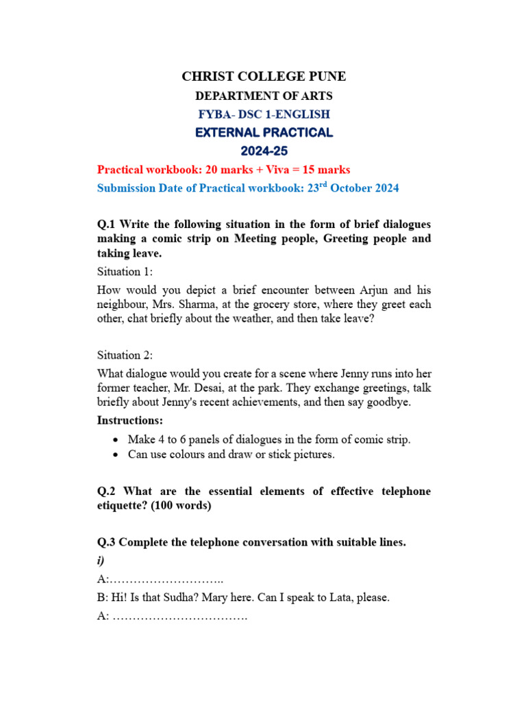 External Practical Workbook | PDF