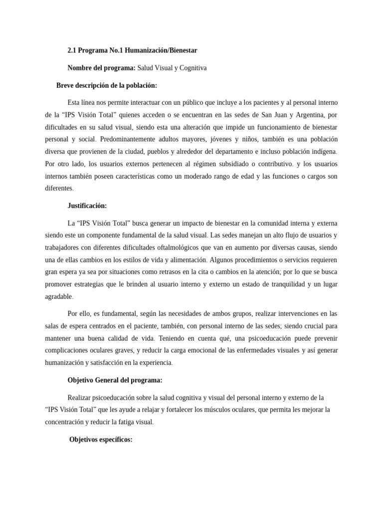 Proyecto Practica Visión t... | PDF | Mente | Sicología