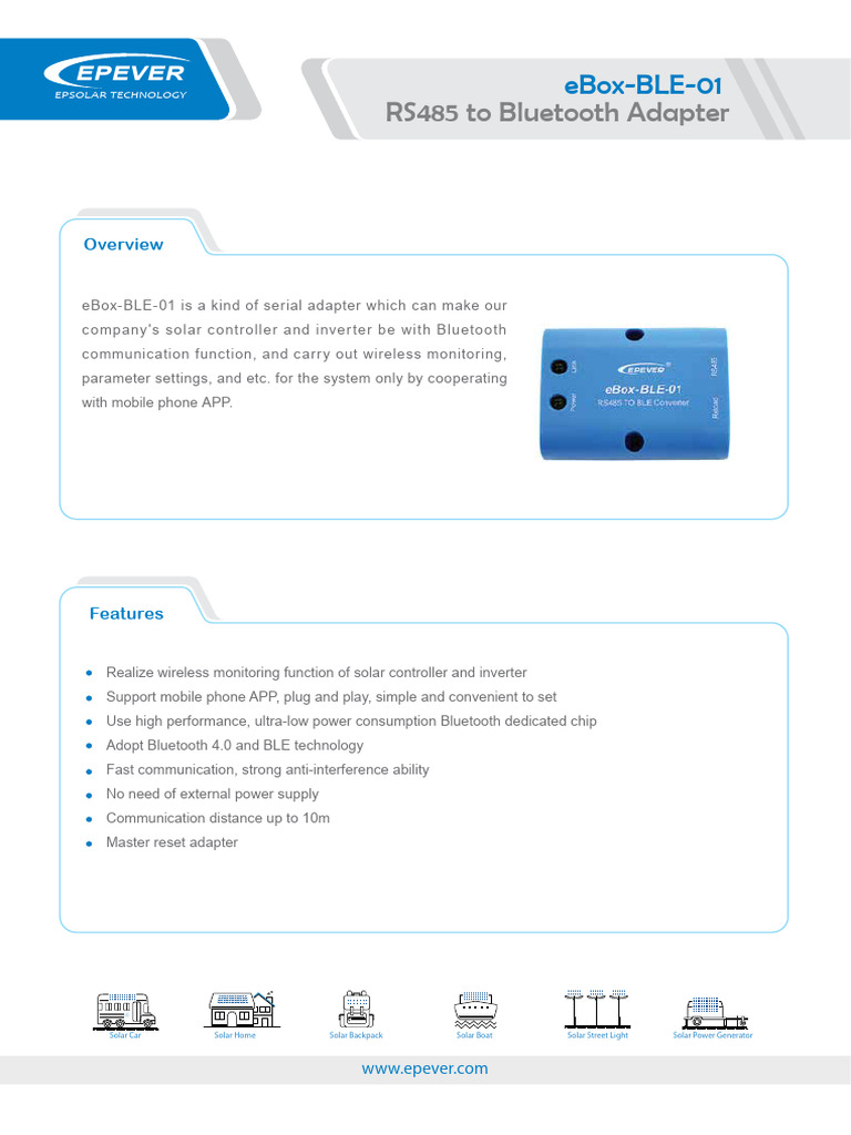 EPEVER-Datasheet-eBox-BLE-01 | PDF | Bluetooth | Information And ...