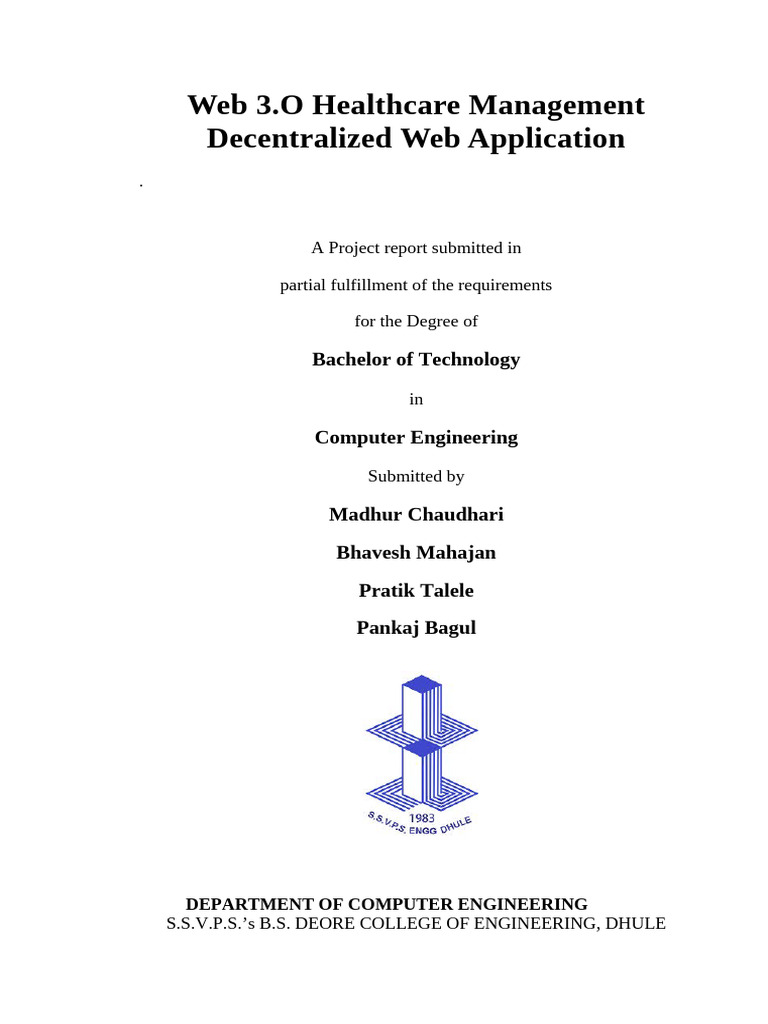 Web3.0_Health_Care_Management_DApp[1]. | PDF | Operating System | Information Technology