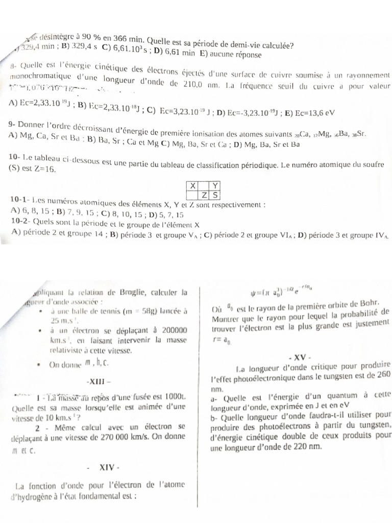 Atomistique TD | PDF