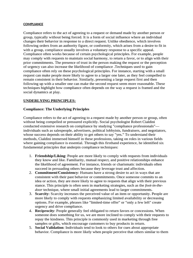 COMPLIANCE | PDF | Social Psychology | Psychology