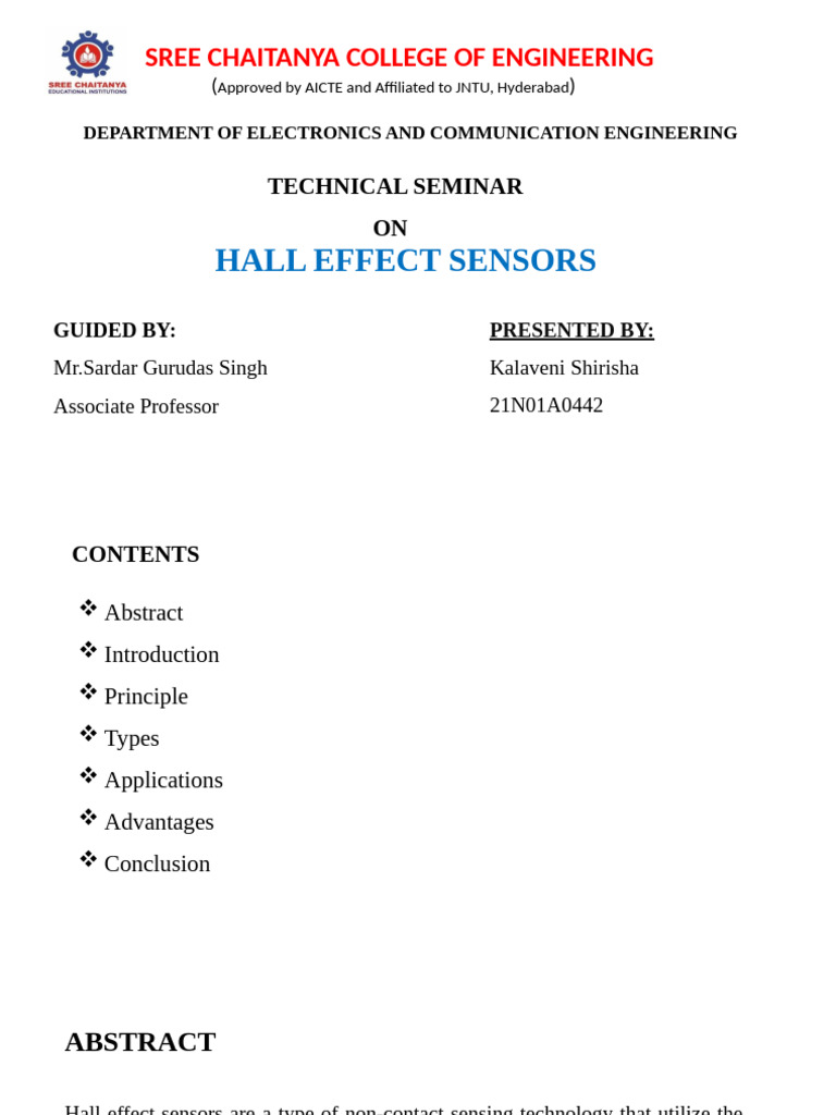 Hall Effect Sensors (1) | PDF | Sensor | Electrical Engineering