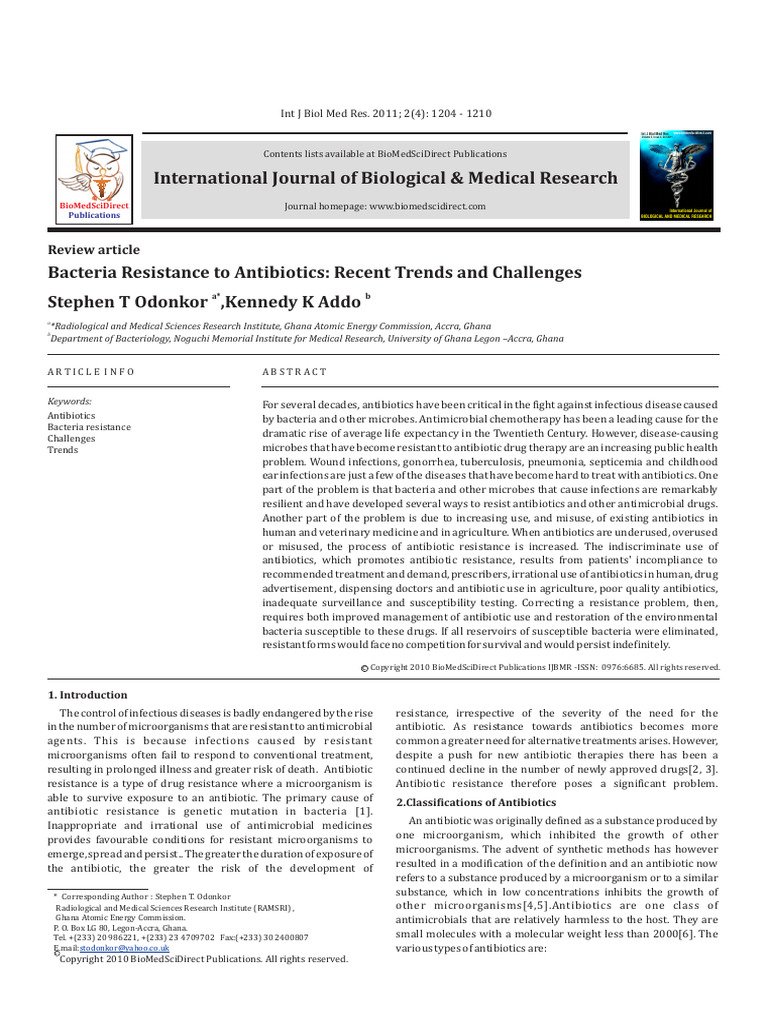 International Journal of Biological & Medical Research: Review Article ...