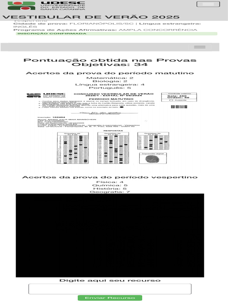 Vestibular Udesc Verão 2025 2 | PDF