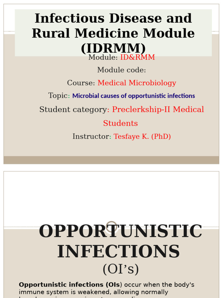 8 Opportunistic Infections 2024 | PDF | Immunodeficiency | Infection