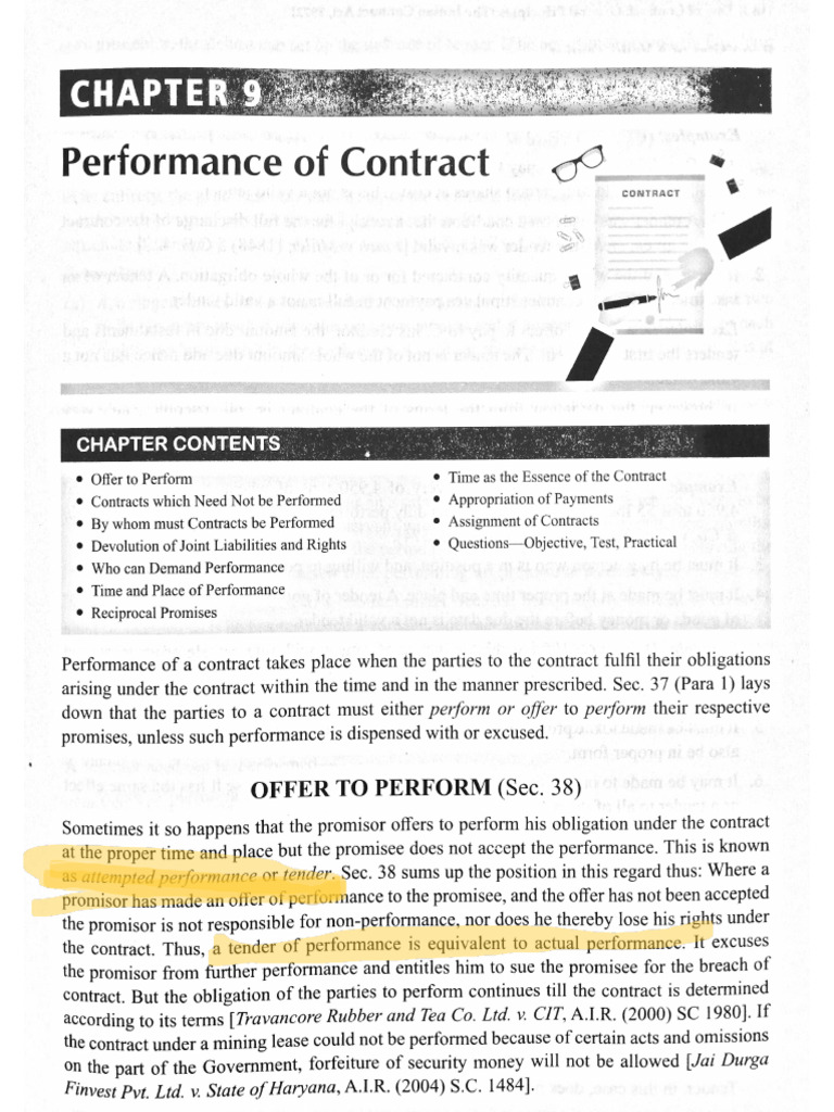 Ch9. Performance of Contract-1 | PDF