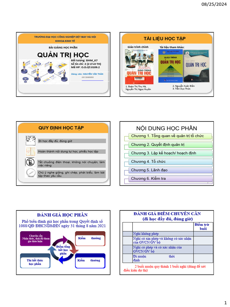 Chuong 1. Tong Quan Ve QT To Chuc - DHM - SV. | PDF