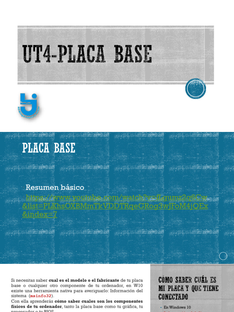 UT4 - Placa Base II | PDF | Hardware de la computadora | Bios