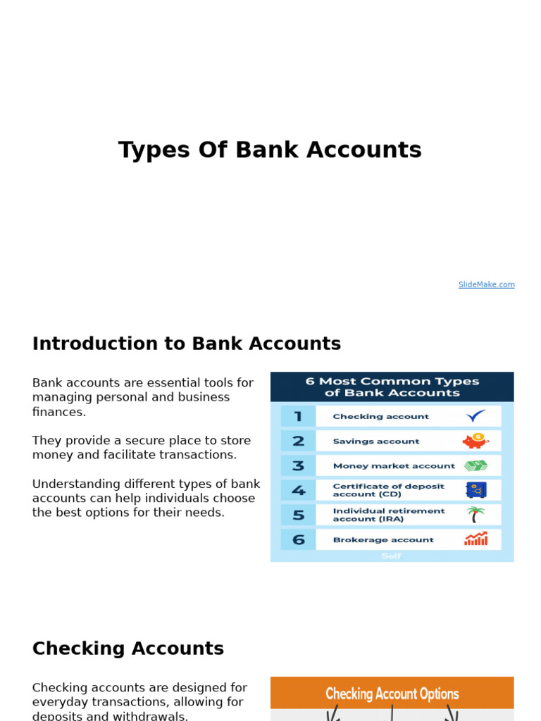 Types of Bank Accounts | PDF