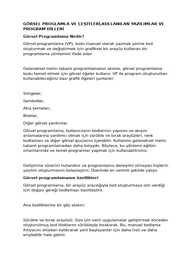 Görsel Programlama | PDF