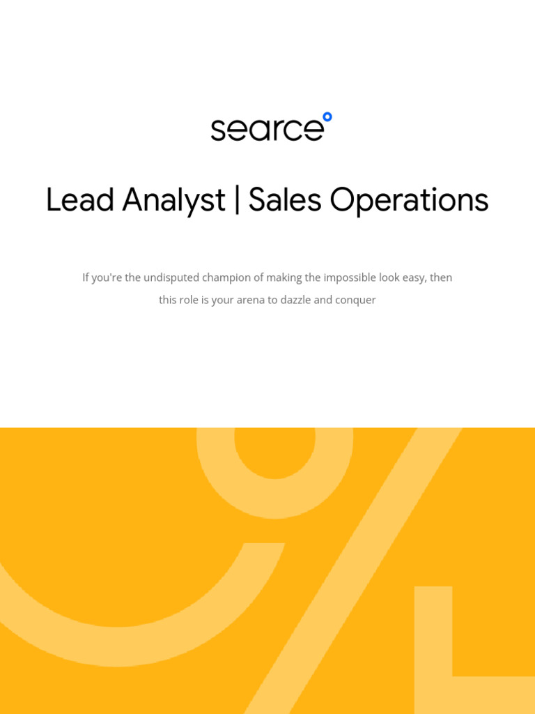 JD - Lead Analyst - Sales Operations | PDF | Cloud Computing | Sales