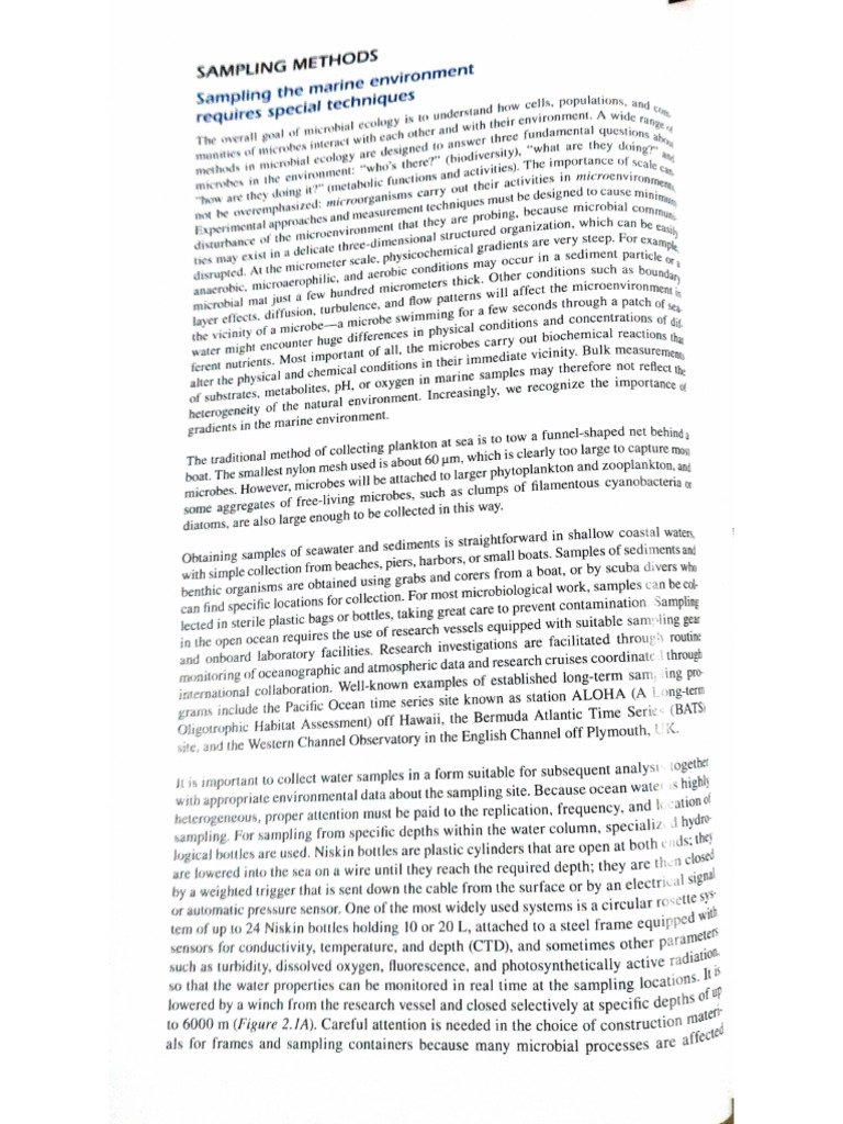 Marine Sampling, Microscopy, Culture Methods - Metagenomics | PDF