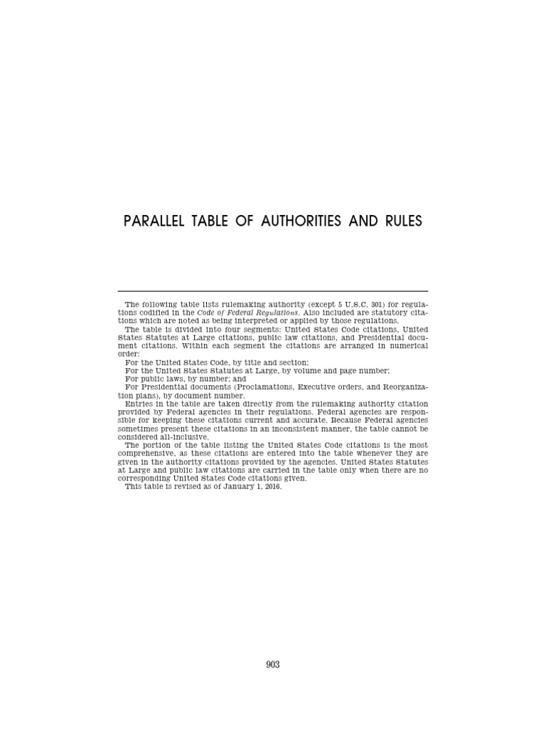 Parallel Table 2016 | PDF | United States Code | Code Of Federal ...