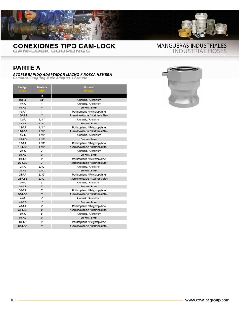 Acoples Camlock | PDF | Mechanical Engineering