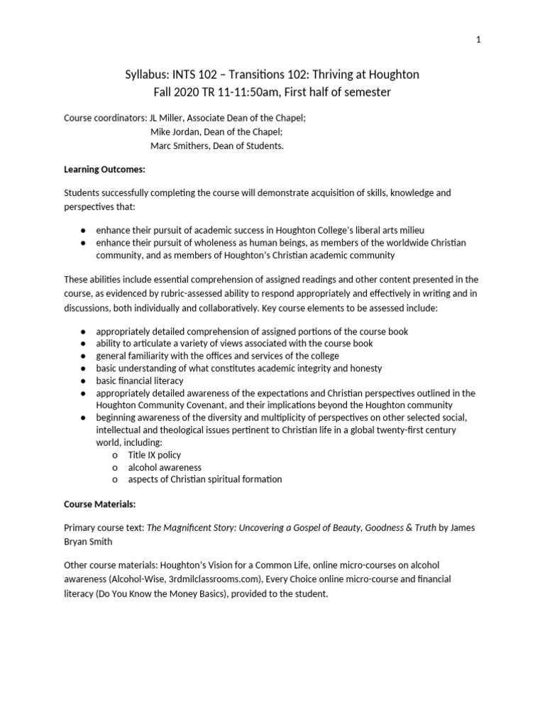 INTS 102 Fall 2020syllabus | PDF | Educational Technology | Libraries