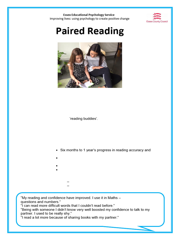 Paired Reading Intervention Guide | PDF