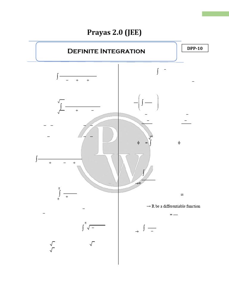 Integrals_DPP_10_Extra_DPP_61fb616993f80f0011ddd5ef | PDF | Elementary Mathematics | Higher ...