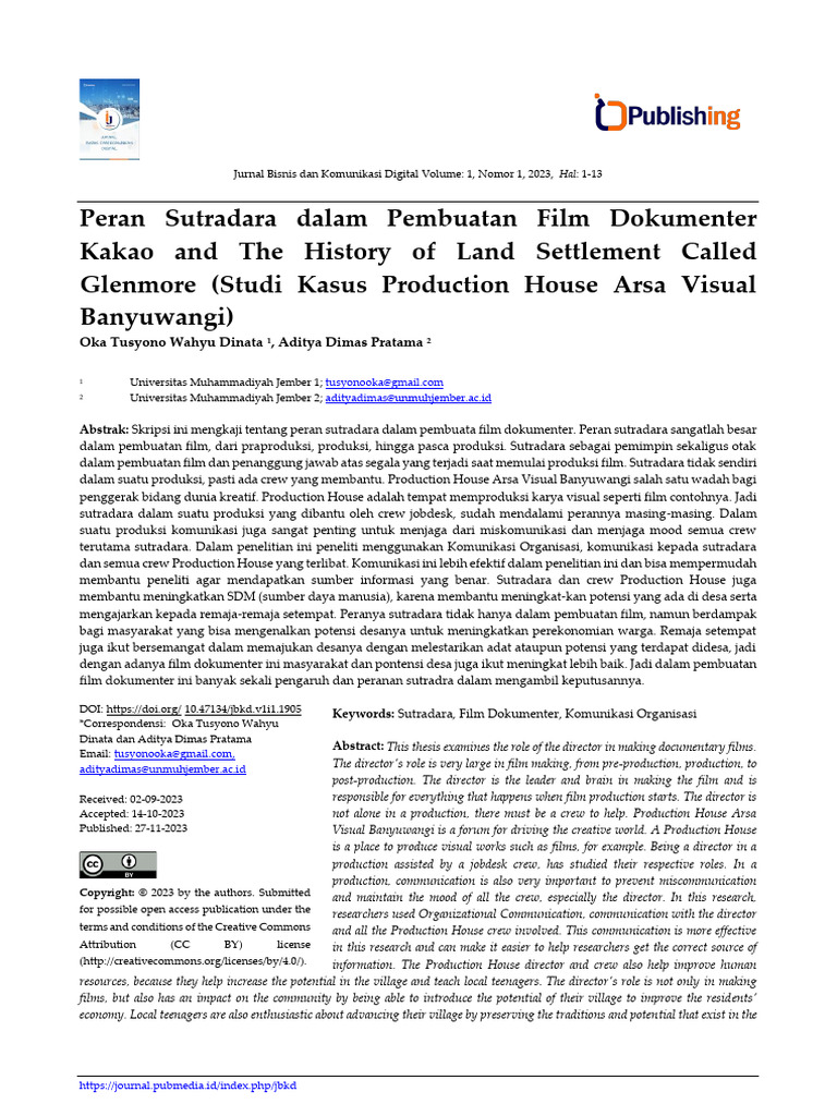 Peran Sutradara dalam Film Dokumenter | PDF
