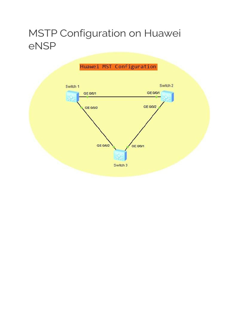 MSTP Configuration On Huawei ENSP | PDF | Communications Protocols | Internet Protocols