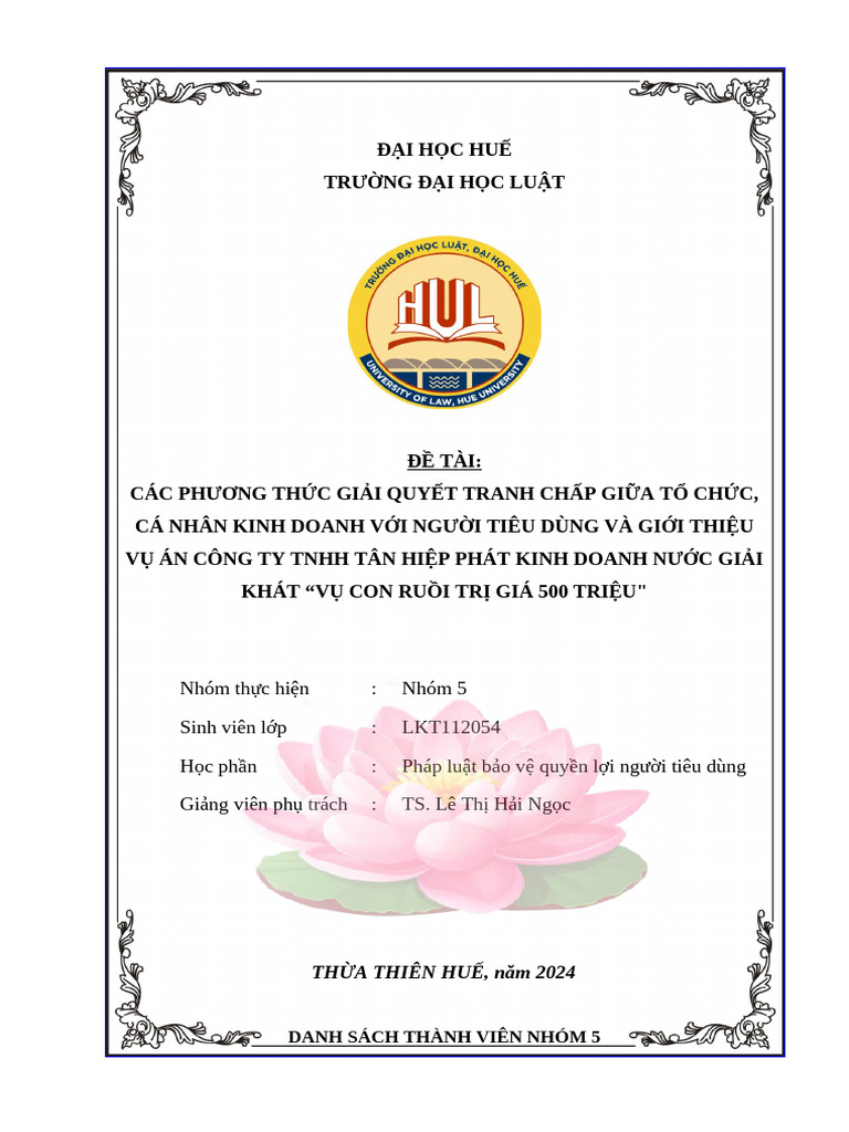 Nhóm 5 Pháp Luật Bảo Vệ Quyền Lợi Ntd. | PDF