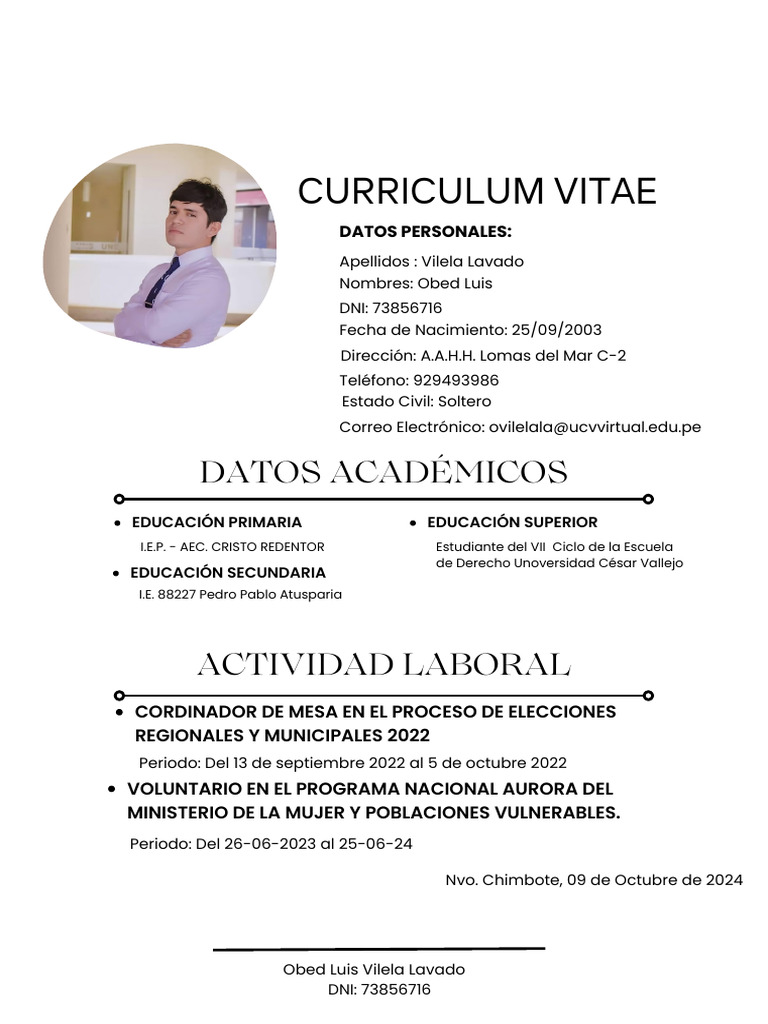 Currículum Vitae Minimalista Celeste | PDF