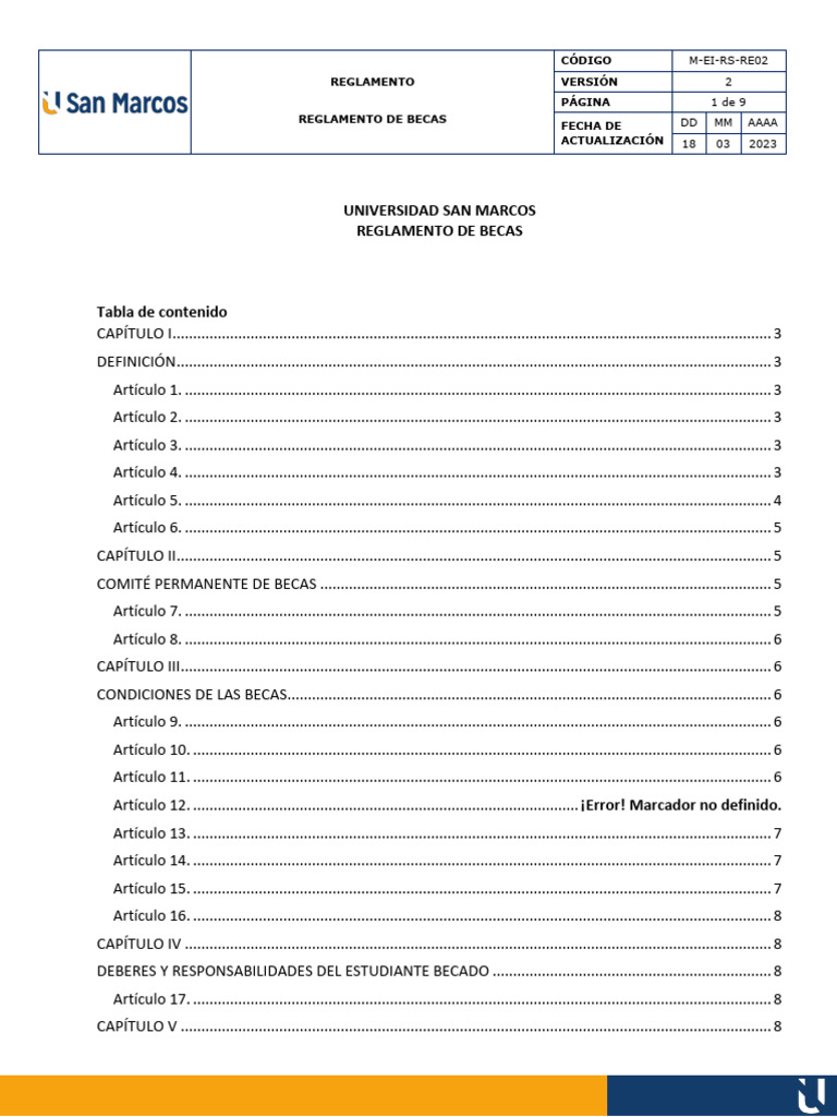 Reglamento de Becas M Ei Rs Re02 | PDF | Regulación | Universidad