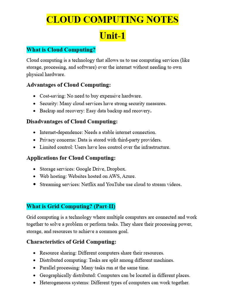 CLOUD COMPUTING NOTES (5) | PDF | Cloud Computing | Virtualization