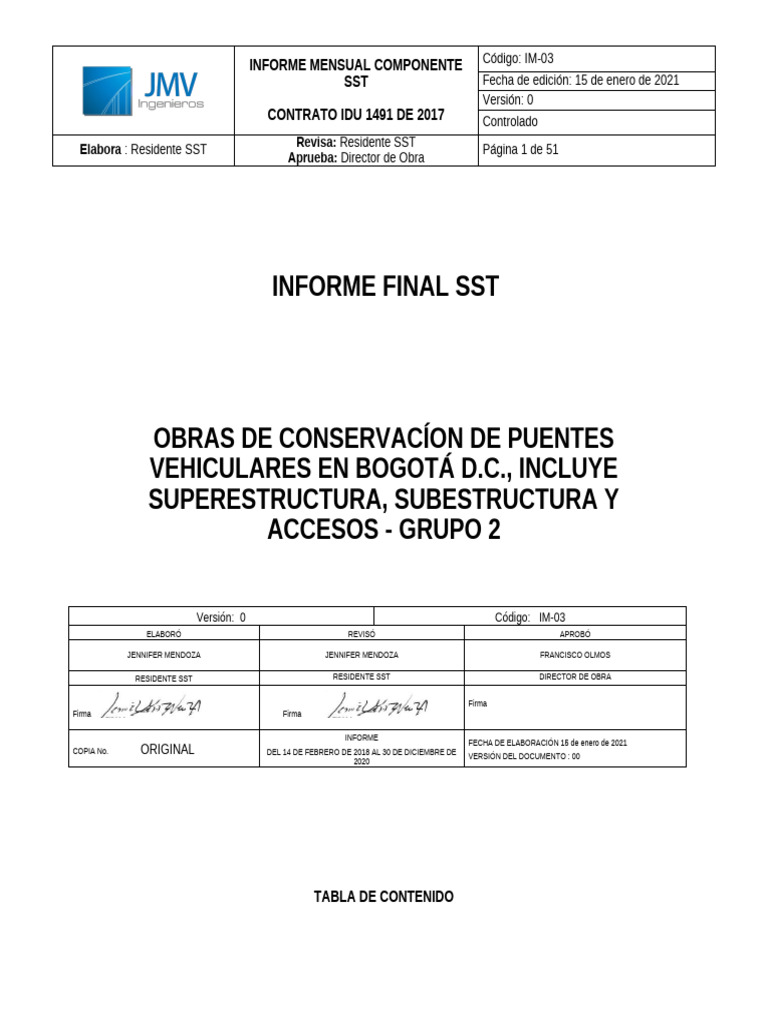 Informe SST Final. JMV | PDF