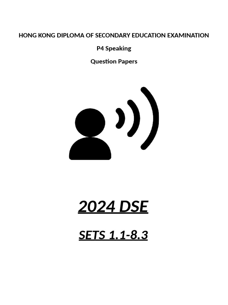 HKDSE 2024 Speaking Papers | PDF