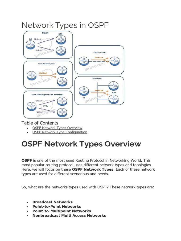 Network Types in OSPF | PDF | Computer Network | Routing