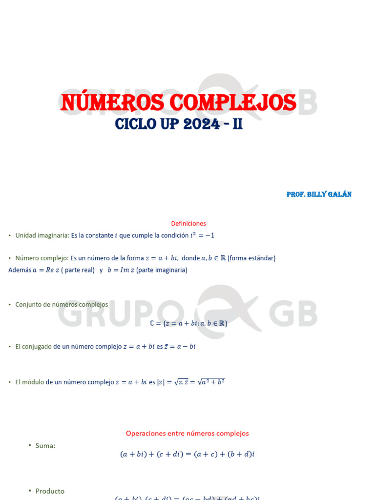 Números Complejos | PDF | Número complejo | Álgebra abstracta