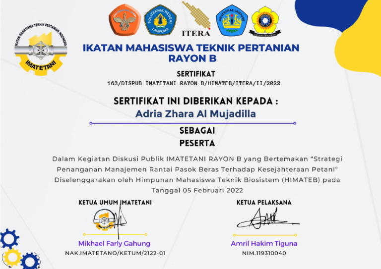 Sertifikat Webinar HIMATEB | PDF
