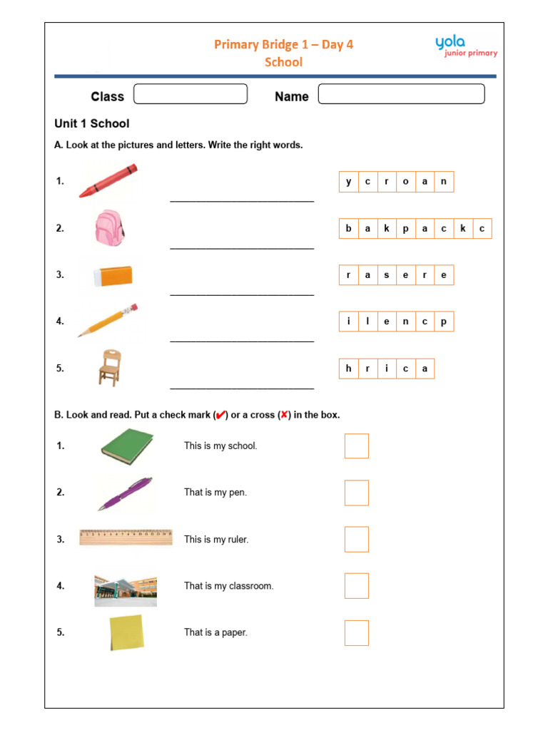 PB1 - Day 2 - Writing Worksheet | PDF