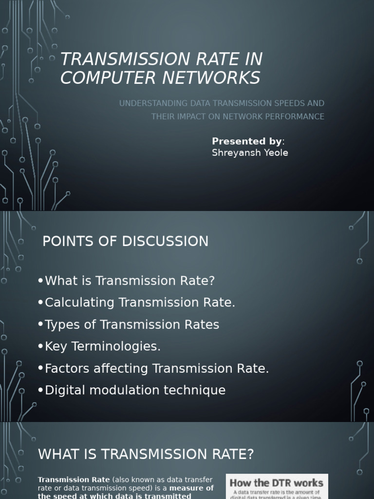 Understanding Transmission Rates in Networks | PDF | Modulation | Bit Rate