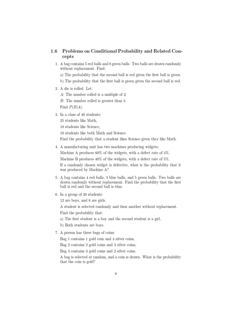 Conditional Probability Problems Explained | PDF | Probability ...