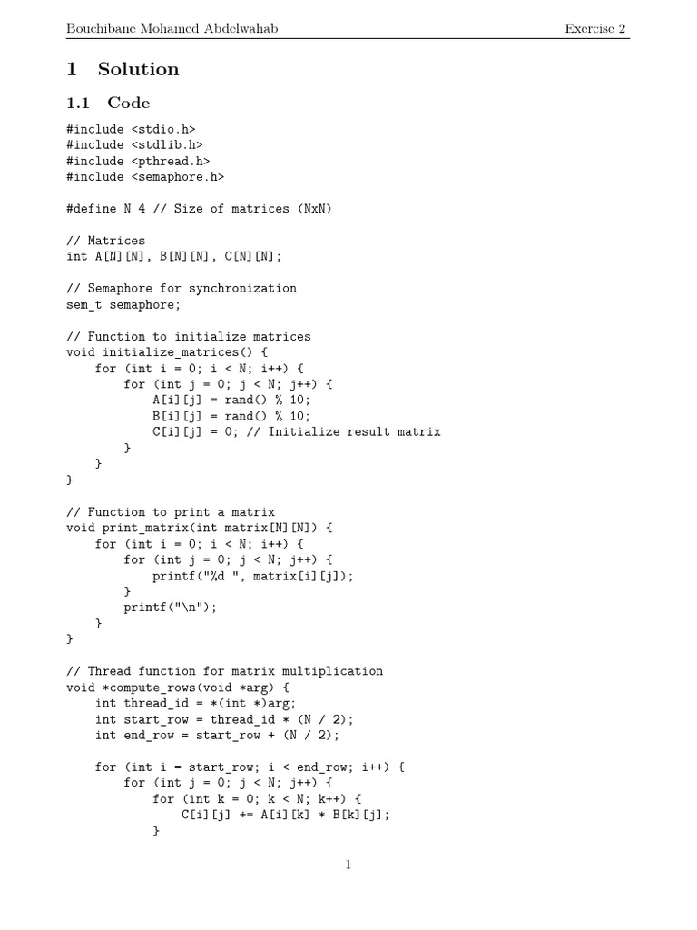 Exericses 2 Solution Matrix Multlpication | PDF | Matrix Theory ...