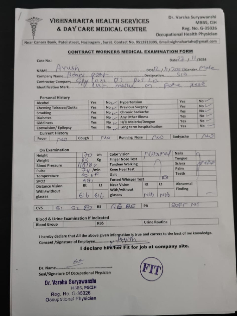 AYUSH MEDICAL REPORT | PDF