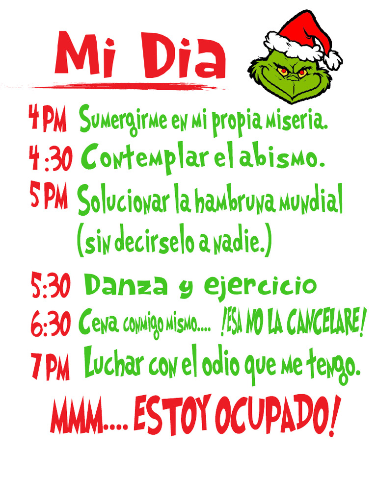 Agenda Del Grinch | PDF