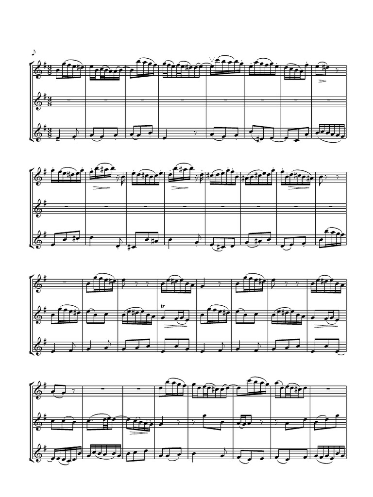 Aria 15 Frohe Hirten Del Oratorio de Navidad-3 FLAUTAS-score +parts | PDF