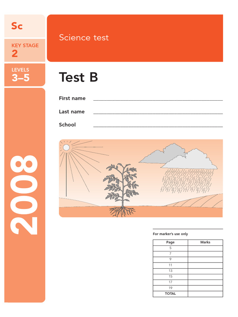 Ks2 Science 2008 Test B | PDF | Flowers | Plant Reproduction