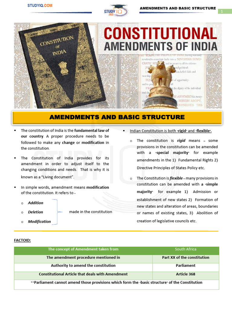 11+Basic+Structure | PDF | Constitutional Amendment | Supermajority